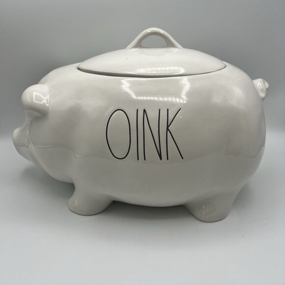 Rae Dunn | Kitchen | New Rae Dunn Oink Large Pig Canister Cookie Jar ...
